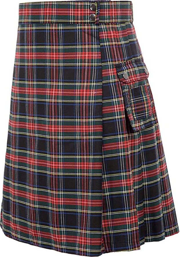 QIFLY Wedding Utility Stud Kilts Men's Wedding Utility Kilts Scottish Kilt for Men's Gothic Punk ...