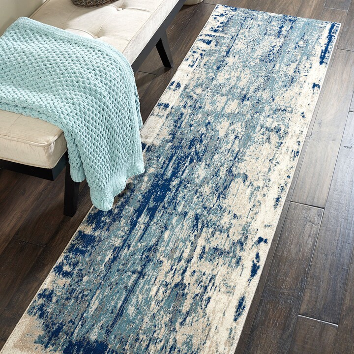 Dunelm Maxell 16 Runner Blue - ShopStyle Hallway Rugs