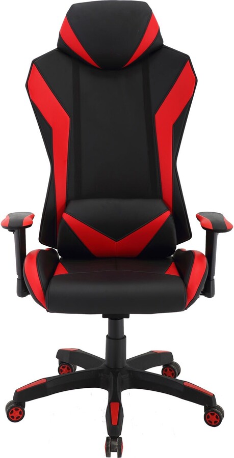 Hanover Commando Ergonomic High-Back Gaming Chair in Black and Red with ...