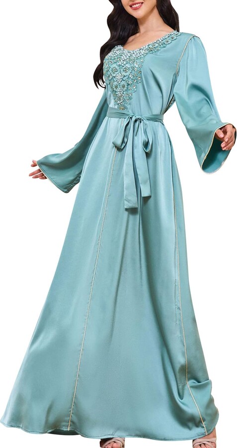 KBOPLEMQ Islamic Prayer Clothing Women Ladies Dress Maxi African Kaftan ...