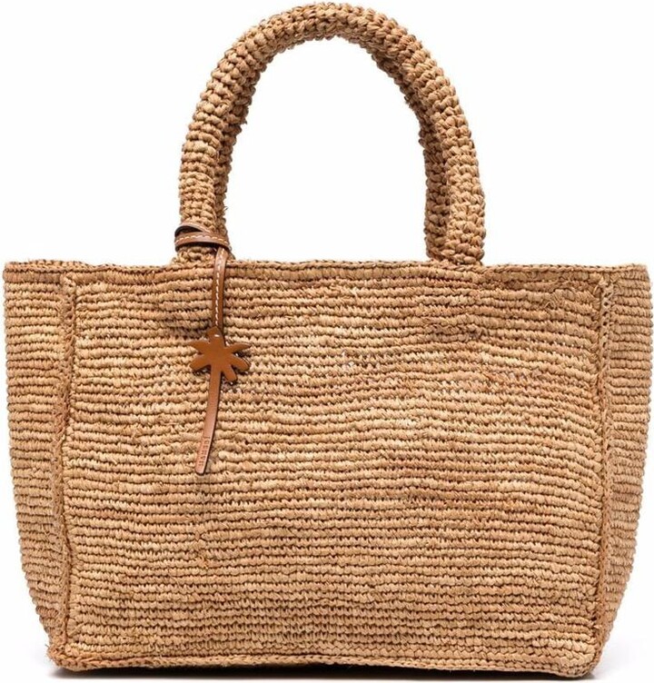 Manebi Sunset small raffia tote bag - ShopStyle