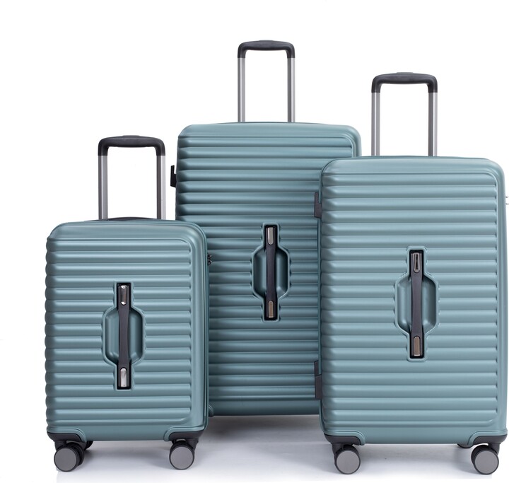 EDWINRAY 3 Piece ABS+PC Luggage Sets Travel Suitcase Set Multi ...