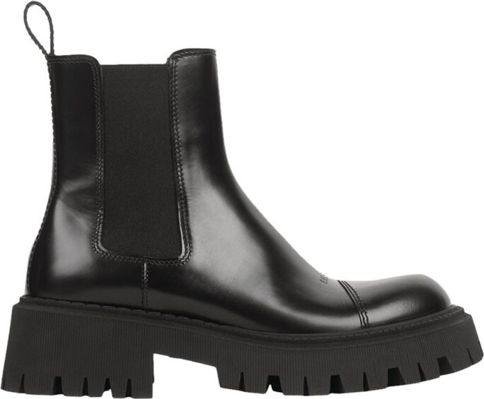 Balenciaga Leather Tractor Boots - ShopStyle
