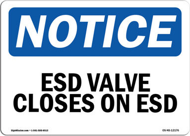 SignMission Esd Valve Closes on Esd Sign - ShopStyle Home Office