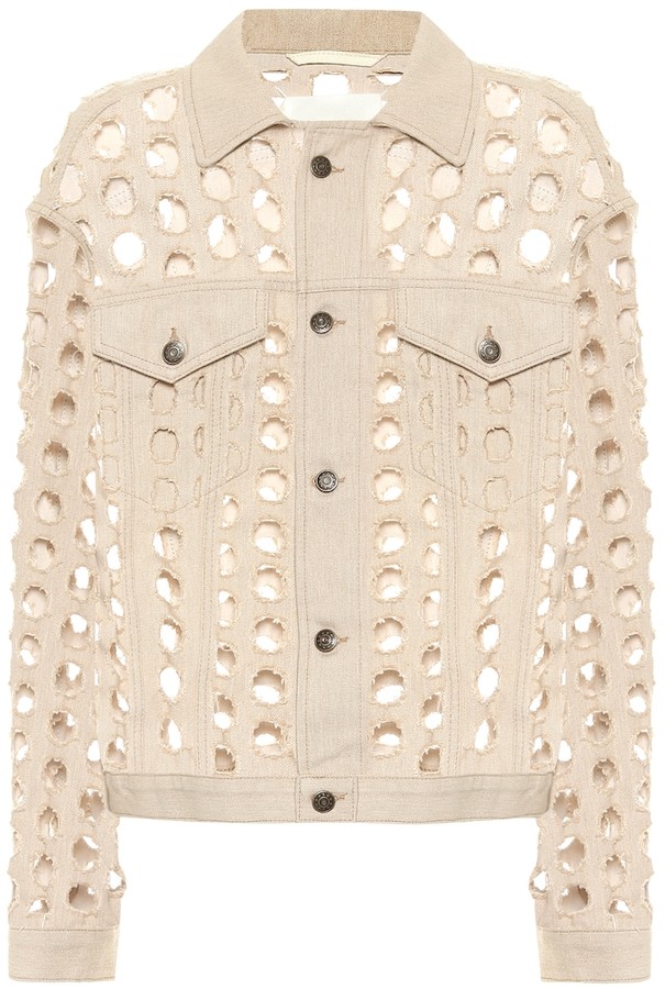 Maison Margiela Perforated denim jacket - ShopStyle
