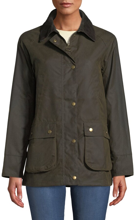 Barbour Acorn Waxed Jacket w/ Collar - ShopStyle