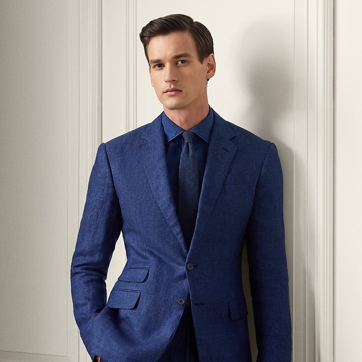 Purple Label Ralph Lauren Kent Hand-Tailored Linen Dobby Jacket - ShopStyle