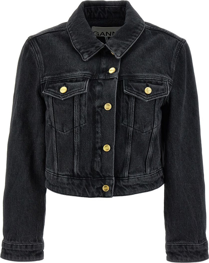 Ganni Cropped denim jacket - ShopStyle