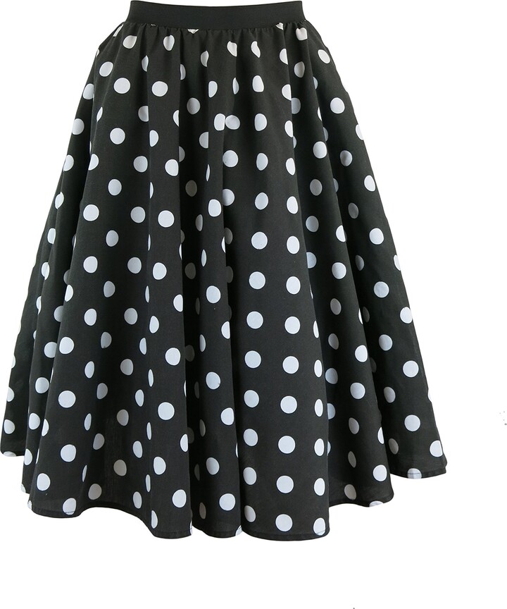 Brigitta Ladies Polka Dot Rock and Roll 50's 60's Style Skirt & Scarf ...