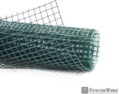 Fencer Wire 19 Gauge Green Vinyl Coated Hardware Cloth with Mesh Size 1 ...