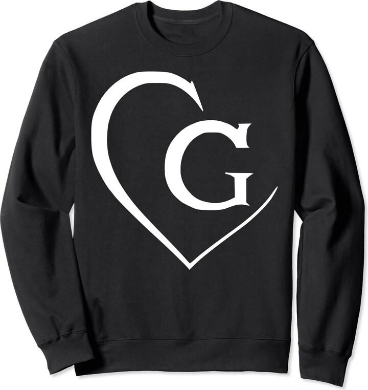 initial monogram letter G heart sign white symbol monogram name initial ...