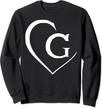 initial monogram letter G heart sign white symbol monogram name initial ...