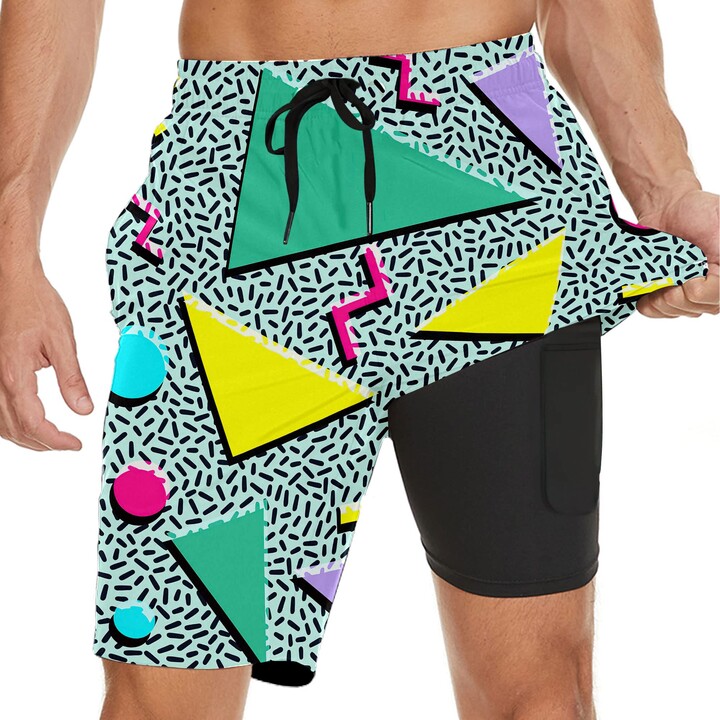 BDUN 80s Costumes for Mens Swim Trunks with Compression Liner - ShopStyle