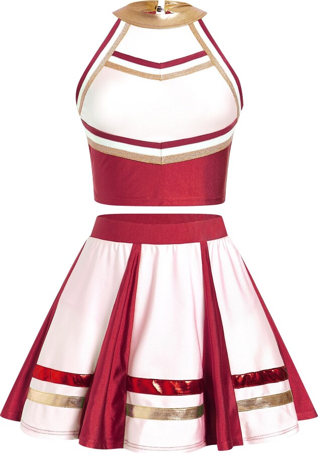 ODASDO Cheerleader Costume for Women Halloween Tween Girls Cheer Outfit ...