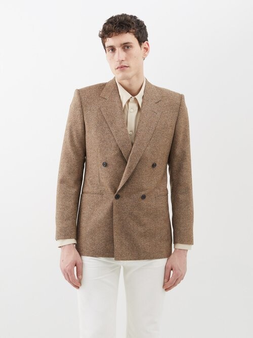Husbands Paris Double-breasted Worsted-wool Blazer - ShopStyle