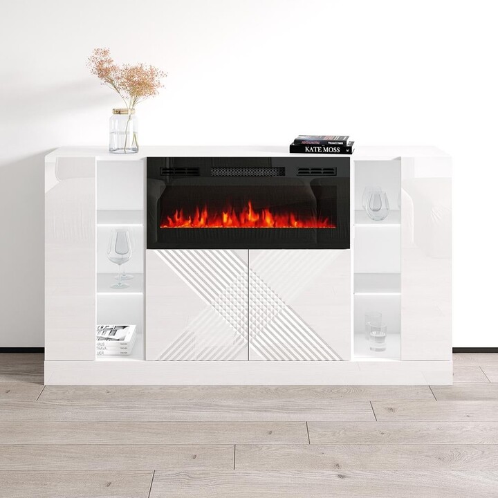 Meble Furniture Diuna BL-EF Fireplace Sideboard - ShopStyle