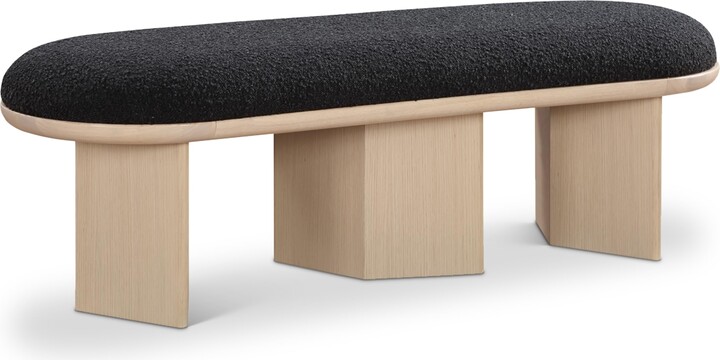 Meridian Furniture Wilshire Collection Art Deco Bench with Luxurious ...