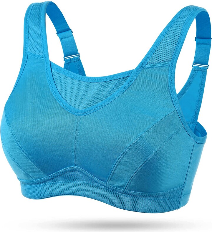 WingsLove Women's Sports Bra Full Coverage High Impact Wirefree Workout ...