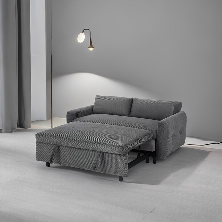LUSPAZ 2 Seat Convertible Loveseat Couch Pull-Out Sleeper Sofa Bed ...