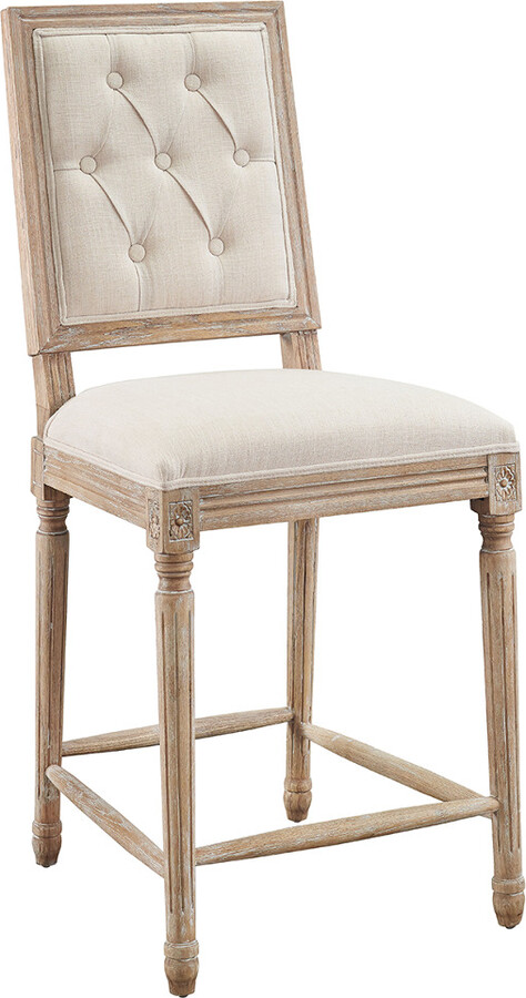 Linon Furniture Linon Avalon Linen Tufted Square Back Counter Stool ...