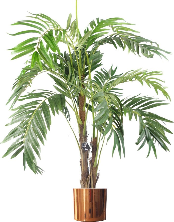 Large Artificial Palm Tree 120cm Luxury Copper Planter 4ft Realistic ...