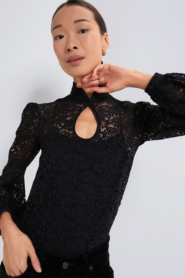 Saloni Black Domino Top - ShopStyle