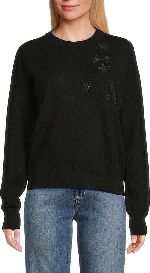 Zadig & Voltaire Gaby Strass Stars Embellished Wool & Cashmere Sweater ...