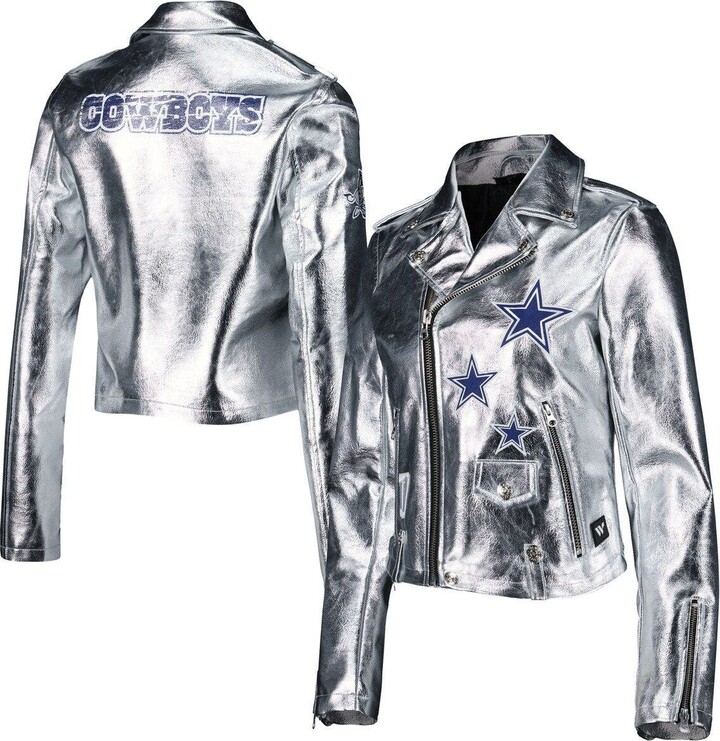 Women's The Wild Collective Silver Dallas Cowboys Studded Full-Zip ...