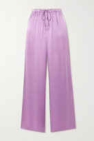 Vince Silk-satin Wide-leg Pants - Lavender - ShopStyle