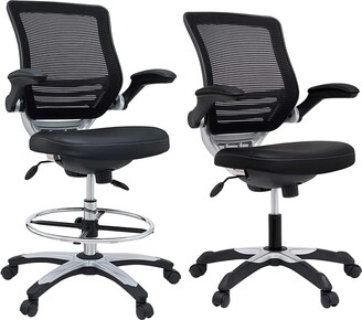 Modway Edge Drafting Chair - Reception Desk Chair - Flip-Up Arm ...