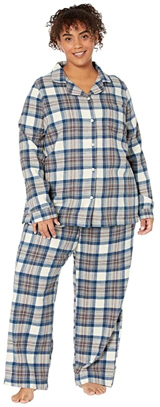L.L. Bean Plus Size Scotch Plaid Flannel Pajamas Plaid - ShopStyle