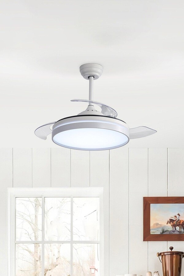 H&O Direct Acrylic Ceiling Fan Light with Retracted Blades - ShopStyle