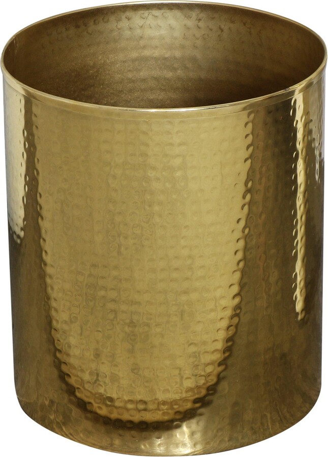 Melody Maison Metal Hammered Gold Storage Waste Bin - ShopStyle Baskets ...