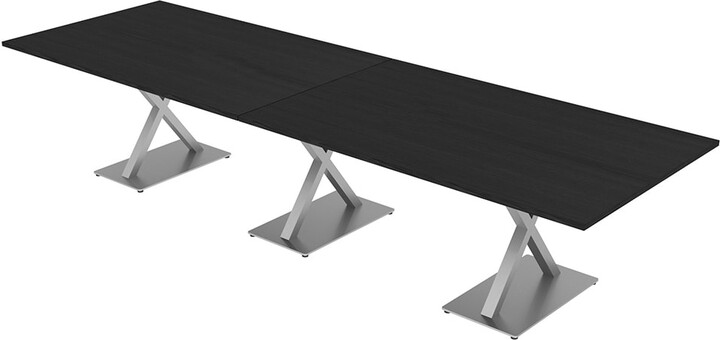 Skutchi Designs, Inc. 12 Ft Rectangular Modular Conference Table With X Bases Power And Data ...