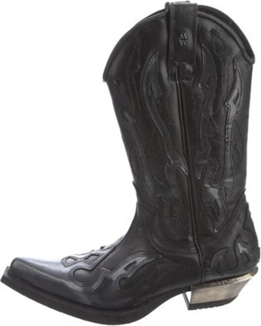New Rock Leather Western Boots - ShopStyle