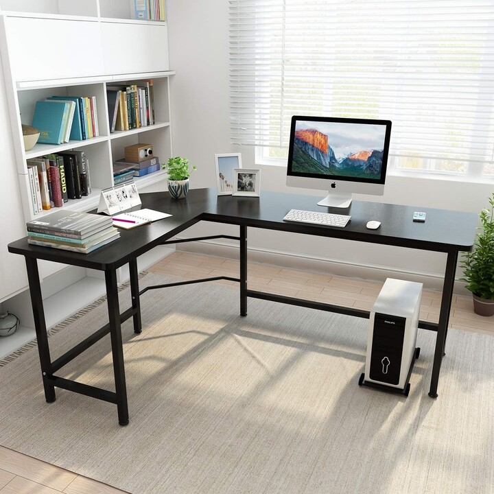 Global Pronex Ktaxon L-Shaped Computer Desk Corner PC Latop Table Study ...