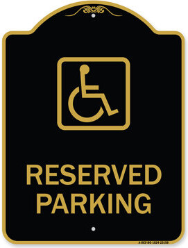 Signmission Designer Series Sign - Reserved Parking (Handicapped Symbol ...