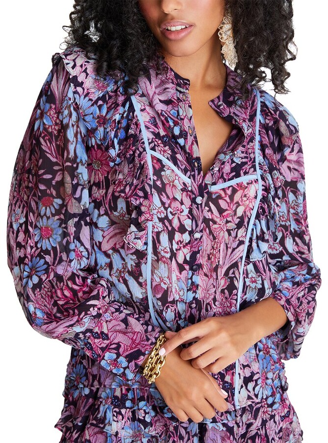 LoveShackFancy Gala Lace Chiffon Da Beatrix Blouse - ShopStyle