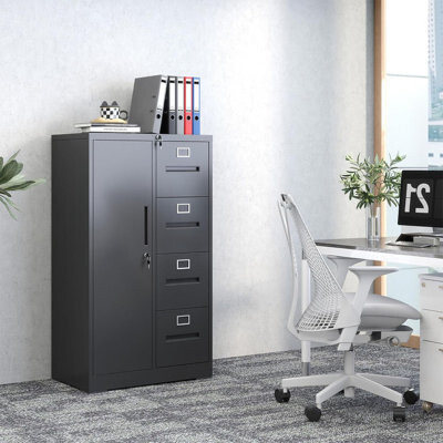Inbox Zero Metal Storage Locker Cabinets for Employees, Locking File ...
