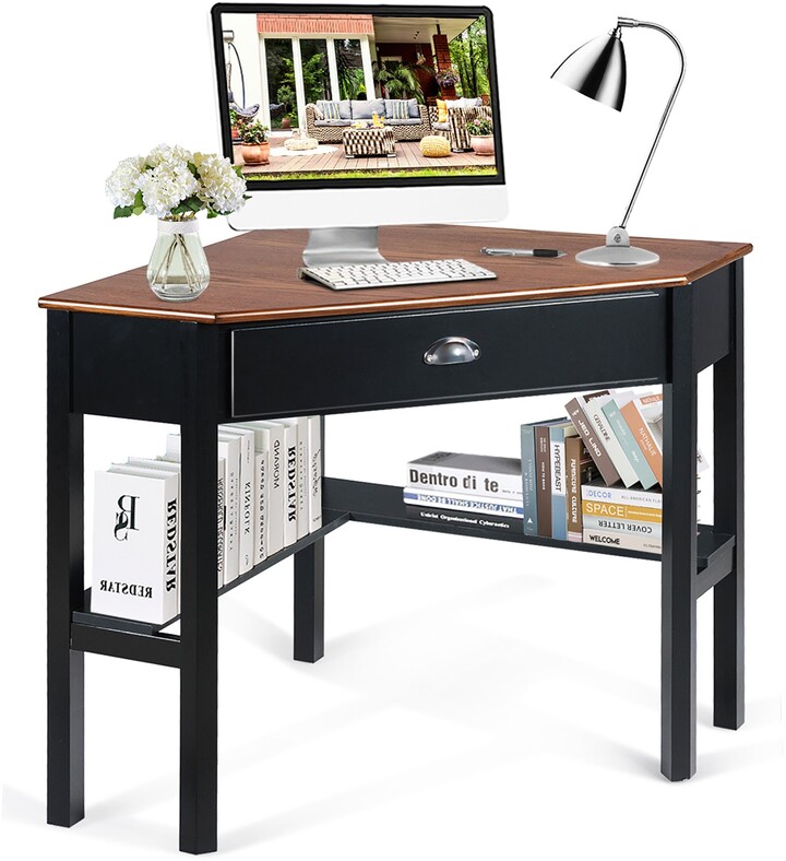 Corner Computer Desk Wood Compact Home Office Desk - ShopStyle