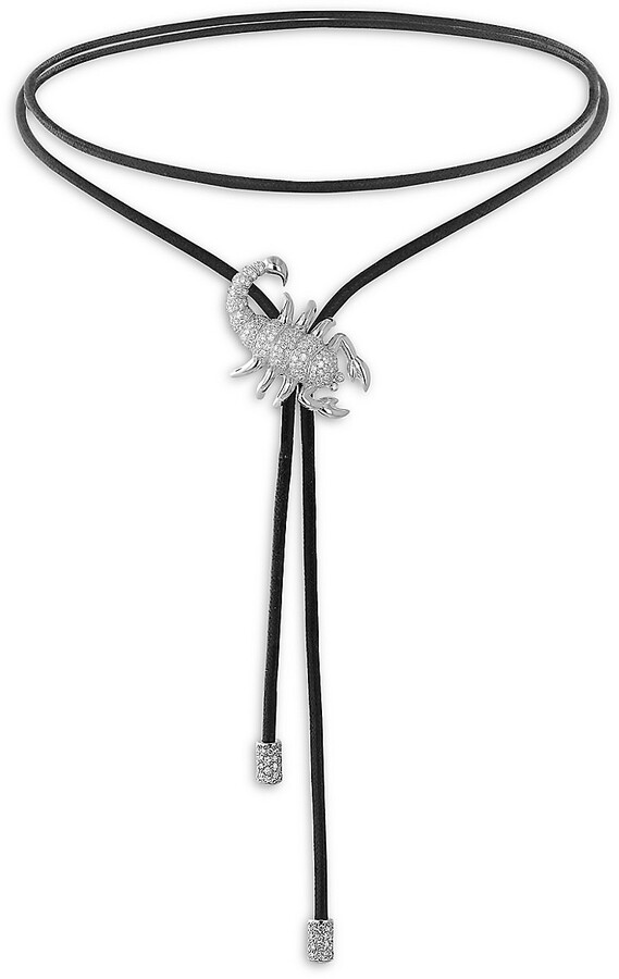 Jacob & co Zodiac 18K White Gold & Diamond Scorpio String Necklace ...