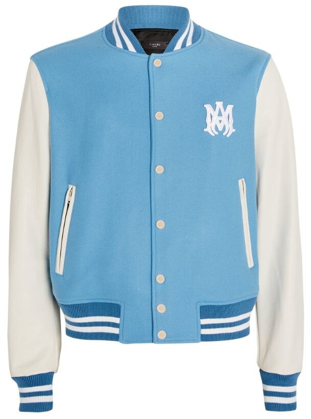 Amiri Leather-Sleeve Letterman Jacket - ShopStyle