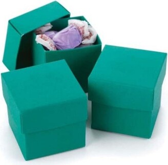 Paper Frenzy Emerald Green 2 Piece Party Favor Boxes with Lids 2x2x2 ...