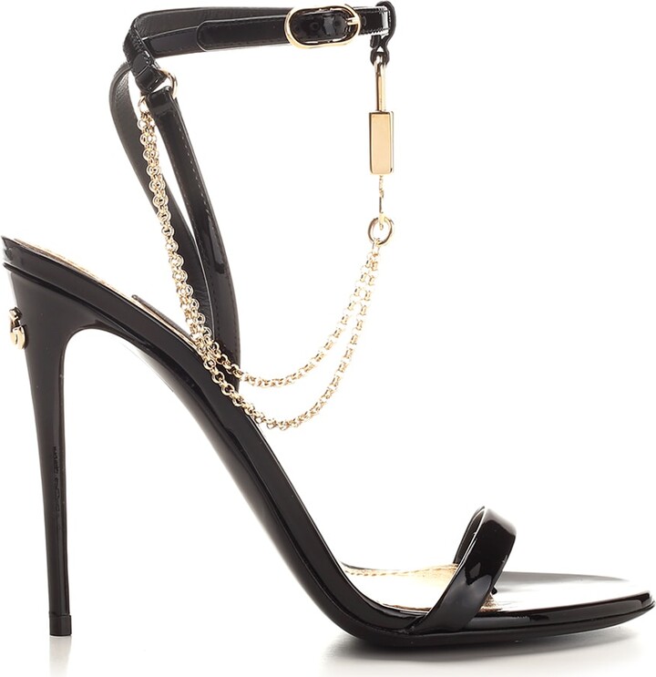 Dolce & Gabbana Black Patent Sandal - ShopStyle