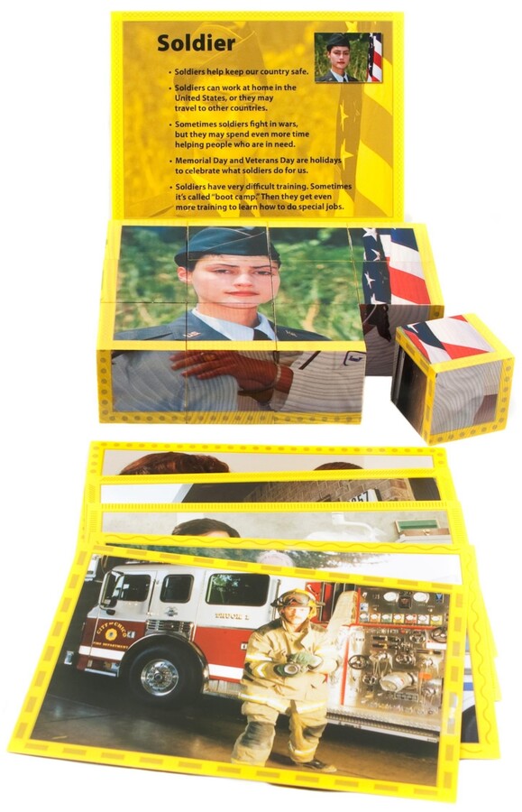 Stages Learning Materials Real Picture Community Helpers Wooden Cube ...