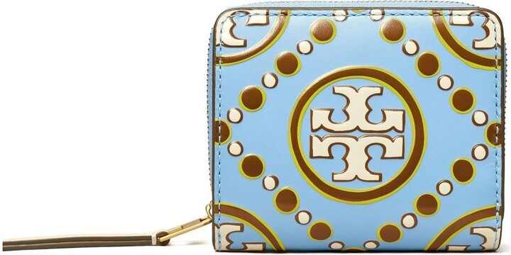 Tory Burch T monogram contrast embossed bi-fold wallet - ShopStyle