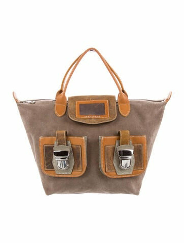 Longchamp Le Pliage Suede Tote Grey - ShopStyle