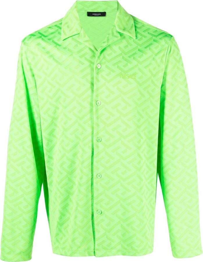 Versace Greca-pattern button-up shirt - ShopStyle