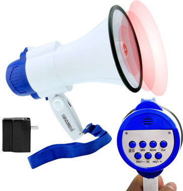 5 Core Megaphone Bullhorn Speaker 30W Mini Bull Horn Battery Power ...