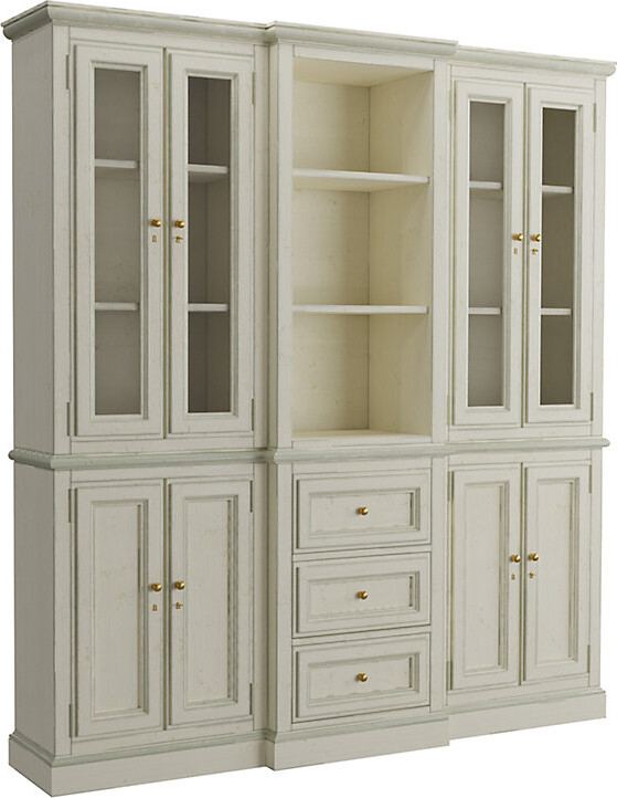 Ballard Designs Casa Florentina Piave Breakfront - Distressed Blue Gray ...